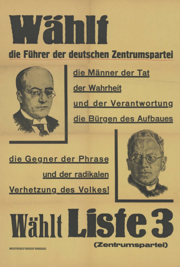 Zentrumspartei - Wahlplakate in der Weimarer Republik